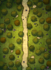 Straight Forest Road - D&D Map for Roll20 And Tabletop - Dice Grimorium