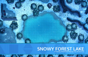 Snowy Forest Lake - D&D Map for Roll20 And Tabletop - Dice Grimorium