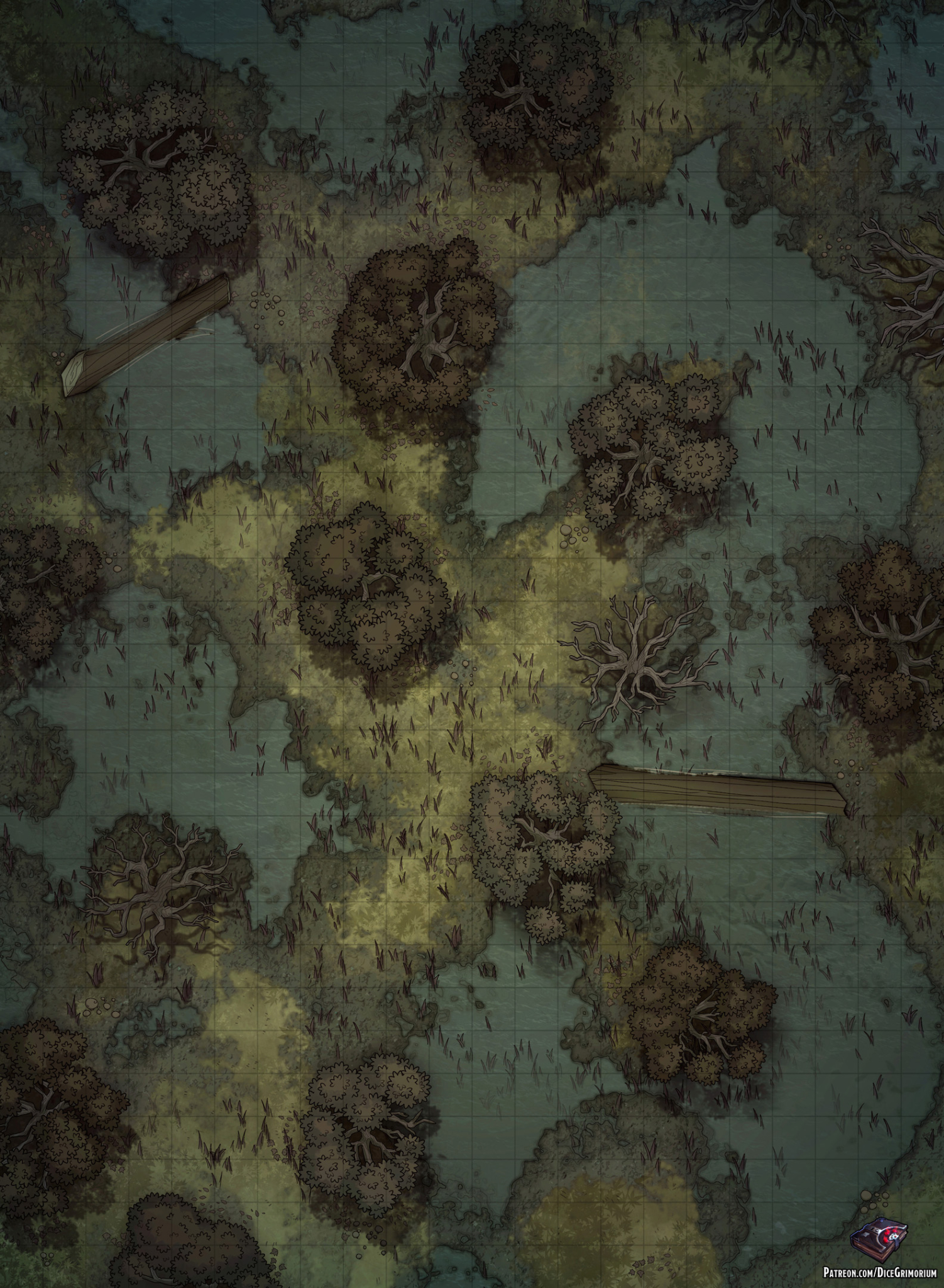 Swamp - D&D Map for Roll20 And Tabletop - Dice Grimorium