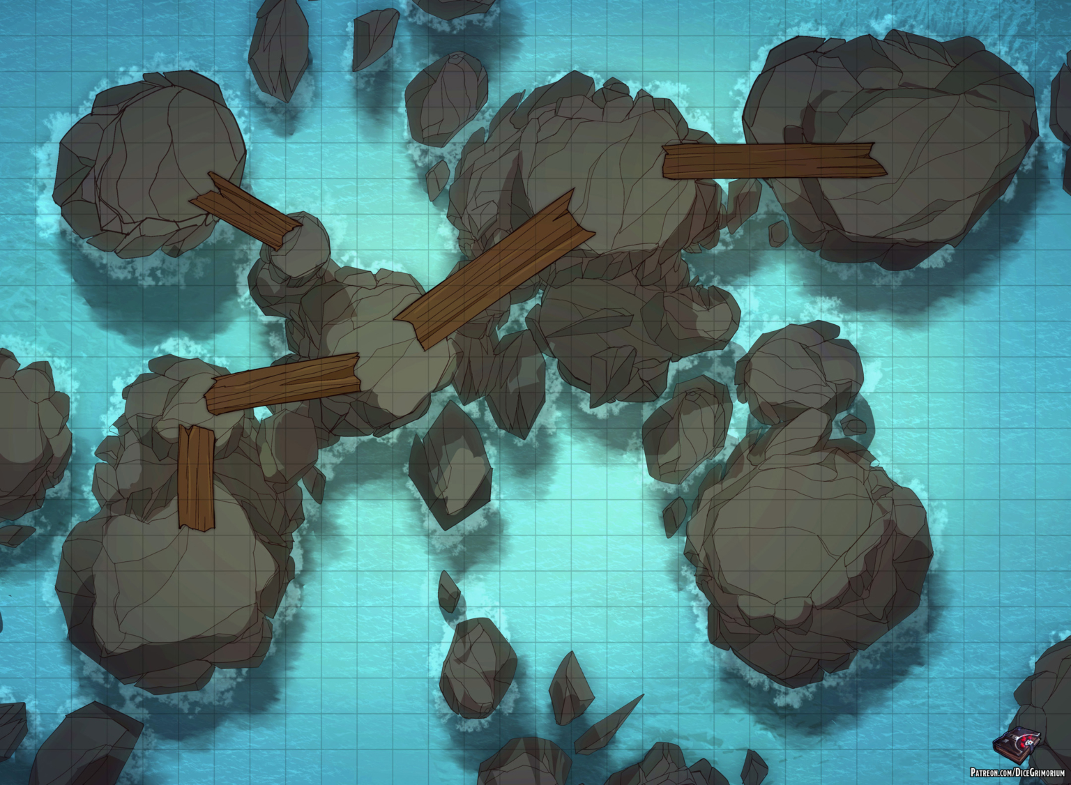 Cliff-side Rock Climbing - D&D Map for Roll20 And Tabletop - Dice Grimorium