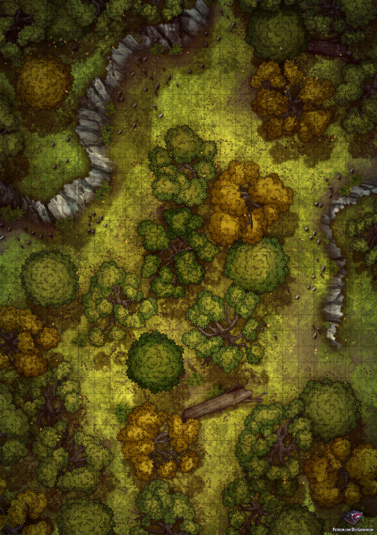 Forest Encounter - D&D Map for Roll20 And Tabletop - Dice Grimorium