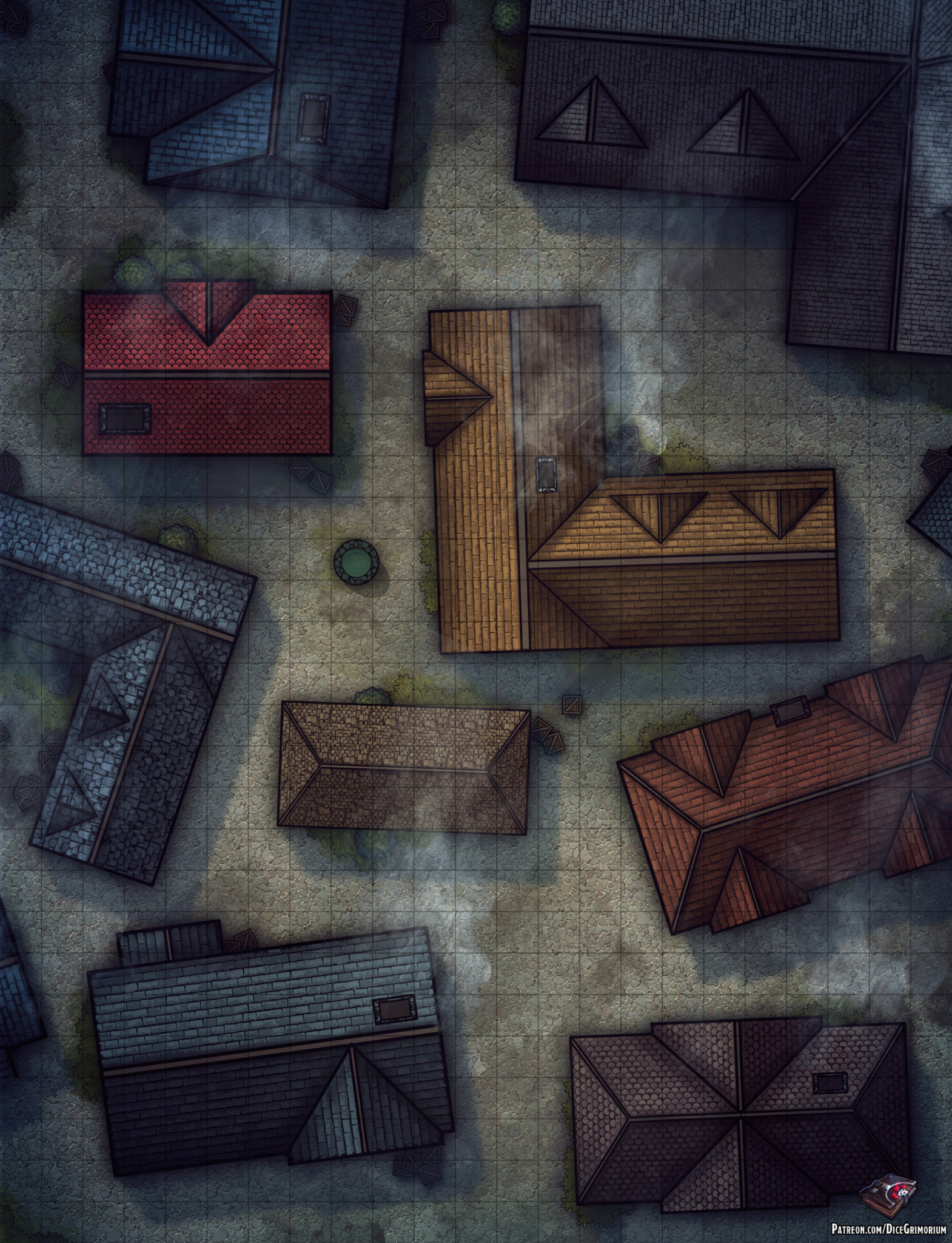City Streets - D&D Map for Roll20 And Tabletop - Dice Grimorium