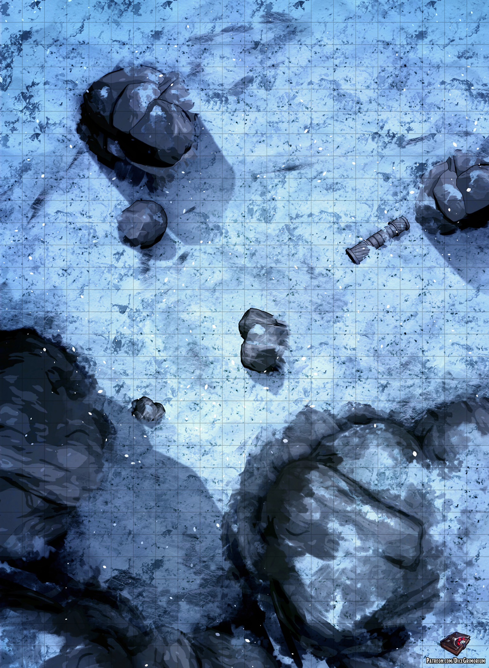 Snowy Mountain Wilderness - D&D Map for Roll20 And Tabletop - Dice ...