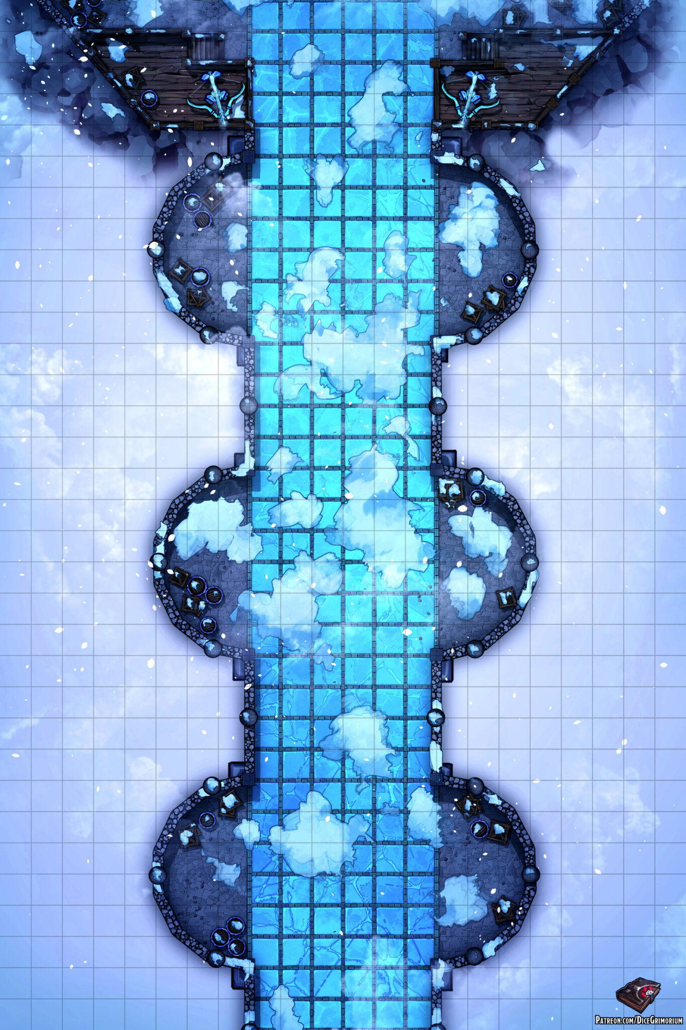 Ice Bridge - D&D Map for Roll20 And Tabletop - Dice Grimorium