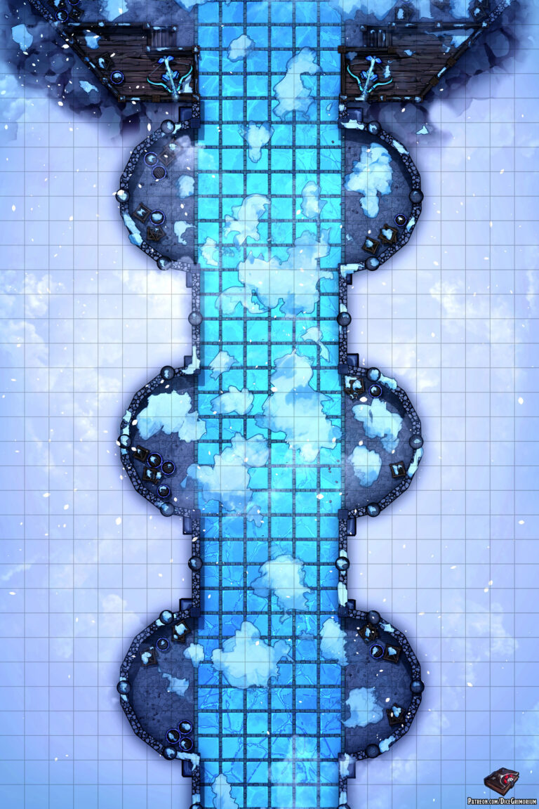 Ice Bridge - D&D Map for Roll20 And Tabletop - Dice Grimorium