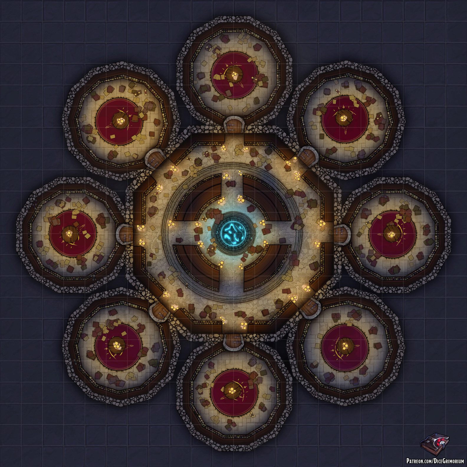 Secret Library - D&D Map for Roll20 And Tabletop - Dice Grimorium