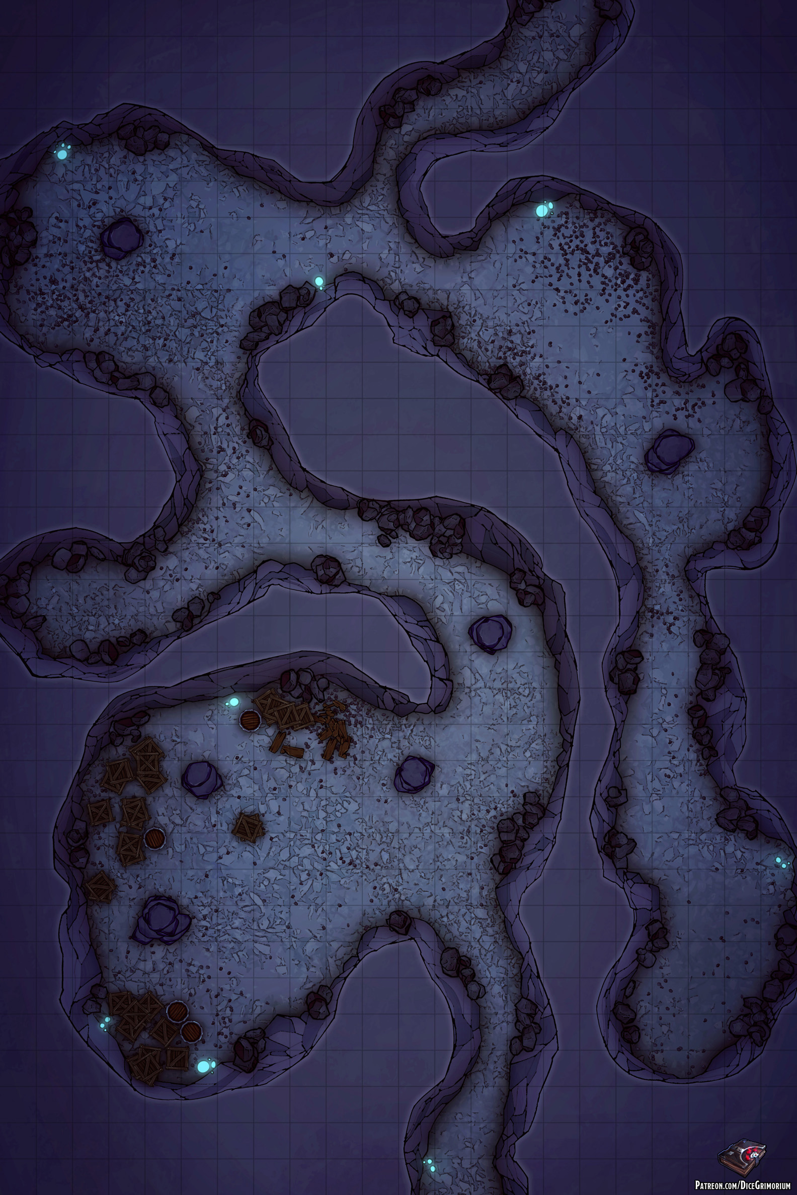 Cave Tunnels Vol. 4 - D&D Map for Roll20 And Tabletop — Dice Grimorium