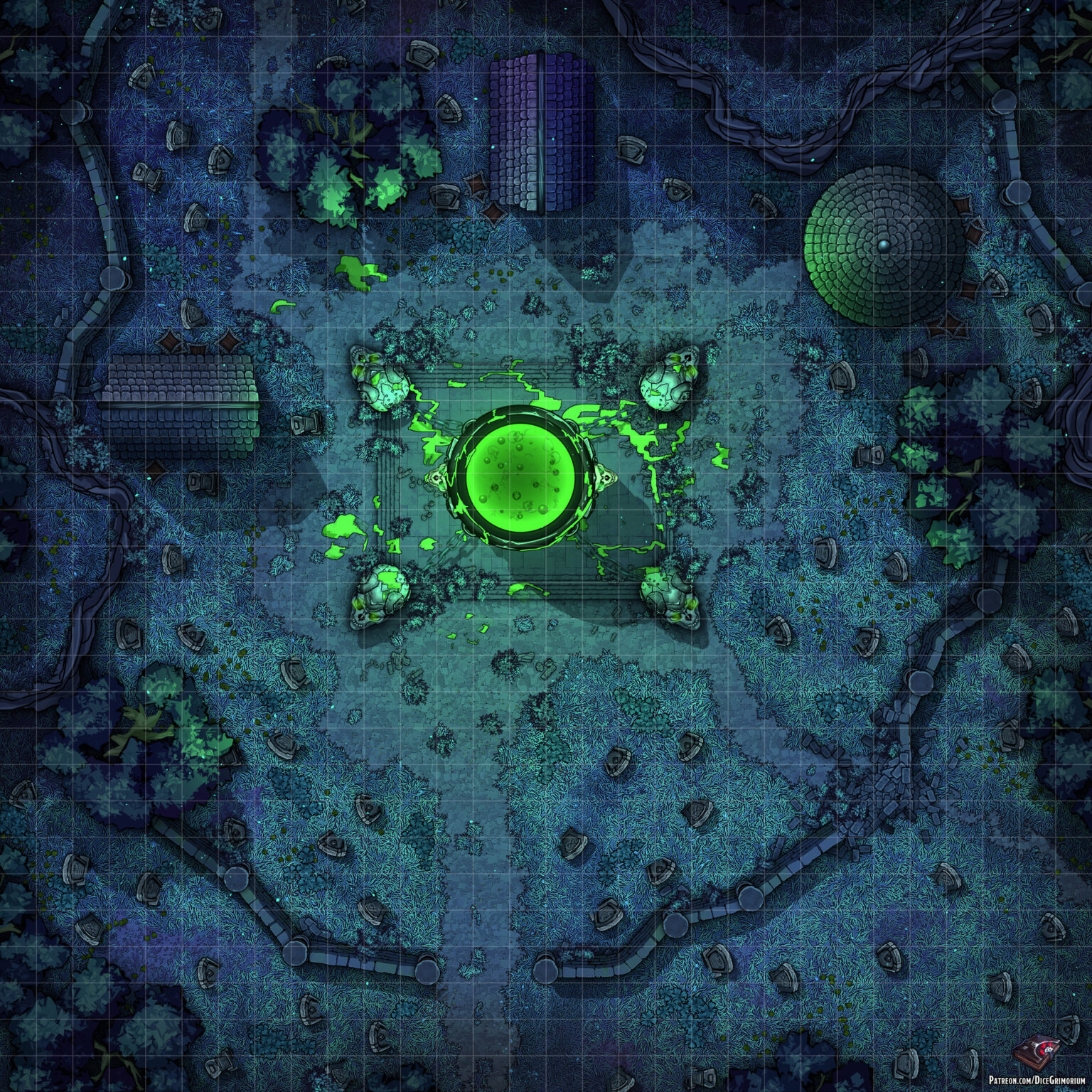 Skeleton Cauldron - D&D Map for Roll20 And Tabletop - Dice Grimorium