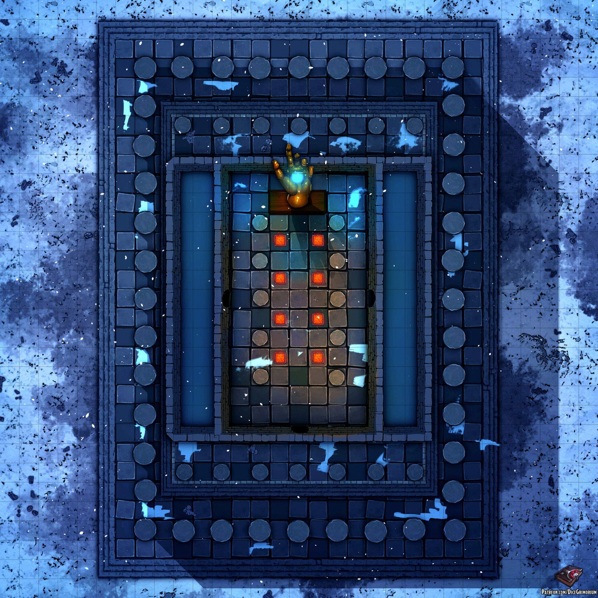 Snowy Temple - D&D Map for Roll20 And Tabletop - Dice Grimorium