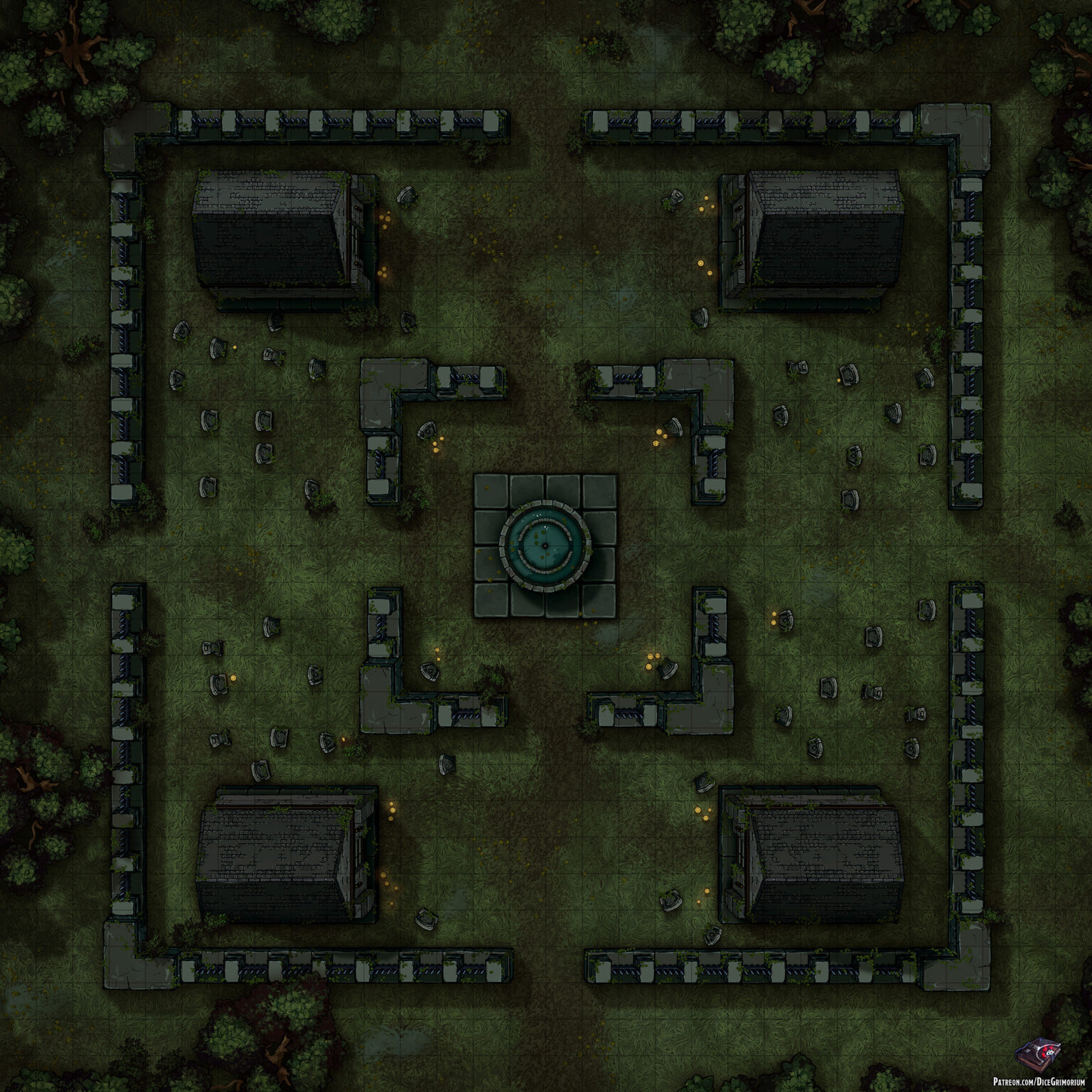 Old Graveyard - D&D Map for Roll20 And Tabletop - Dice Grimorium