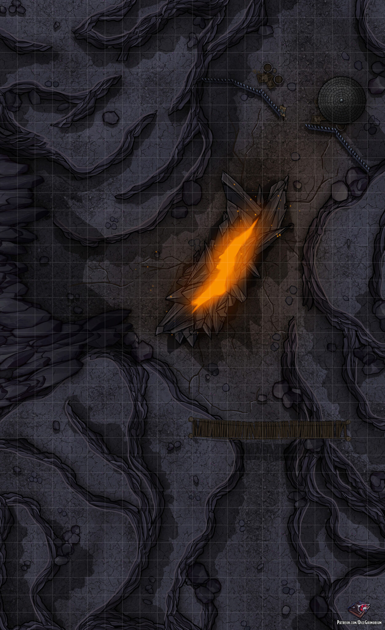 Barren Mountain Path - D&D Map for Roll20 And Tabletop - Dice Grimorium