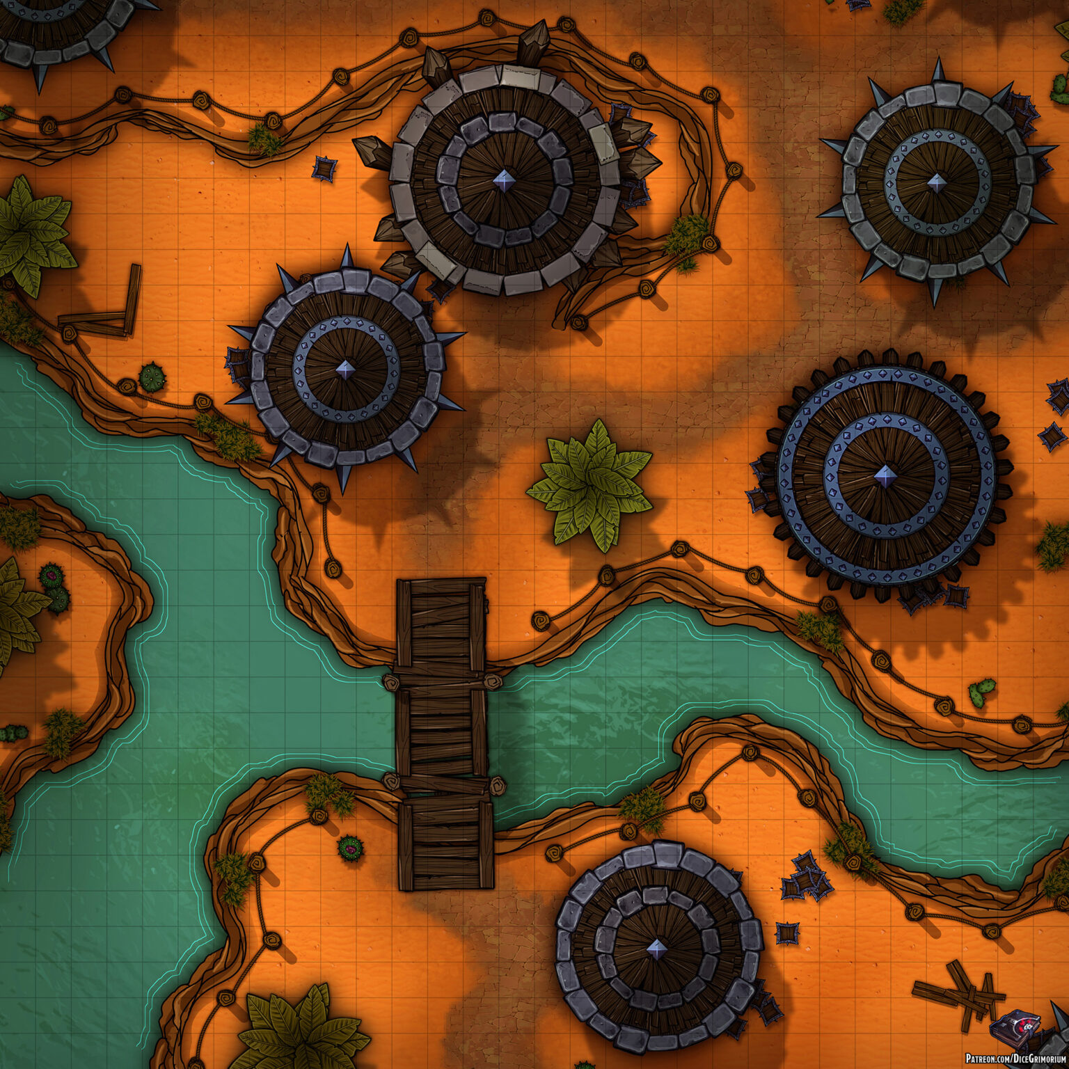 Desert Battle Camp - D&D Map for Roll20 And Tabletop - Dice Grimorium