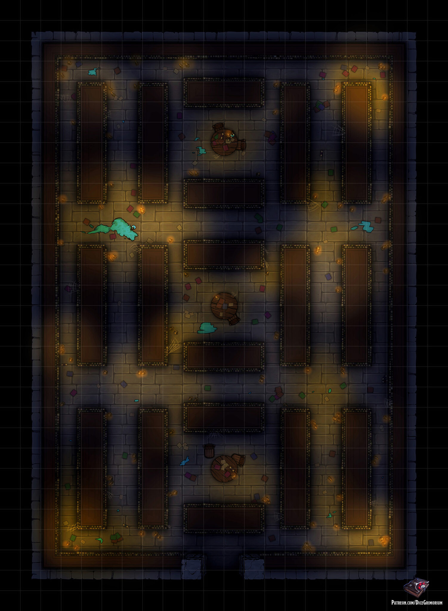 Old Library - D&D Map for Roll20 And Tabletop - Dice Grimorium