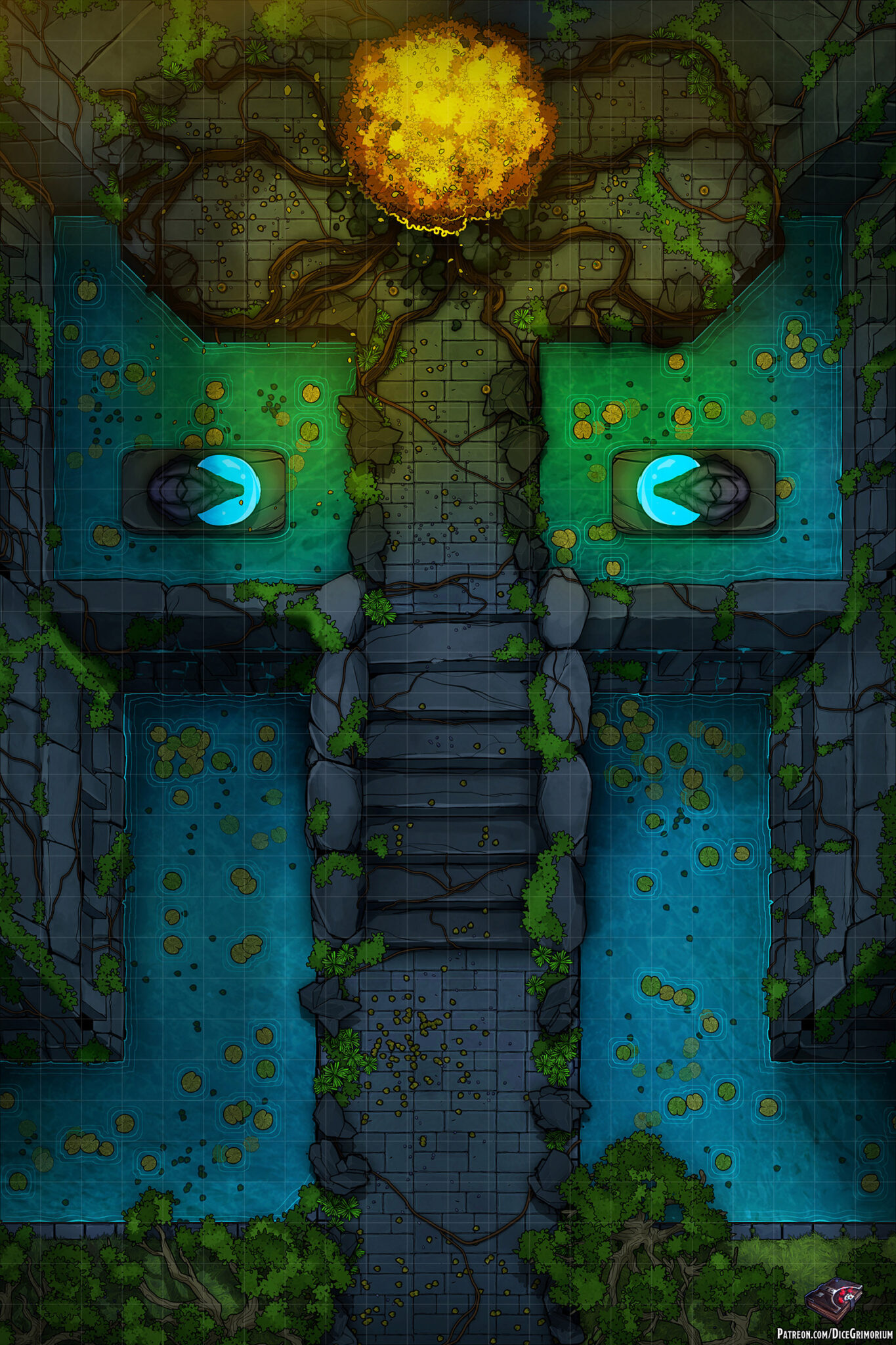 Sacred Tree - D&D Map for Roll20 And Tabletop - Dice Grimorium