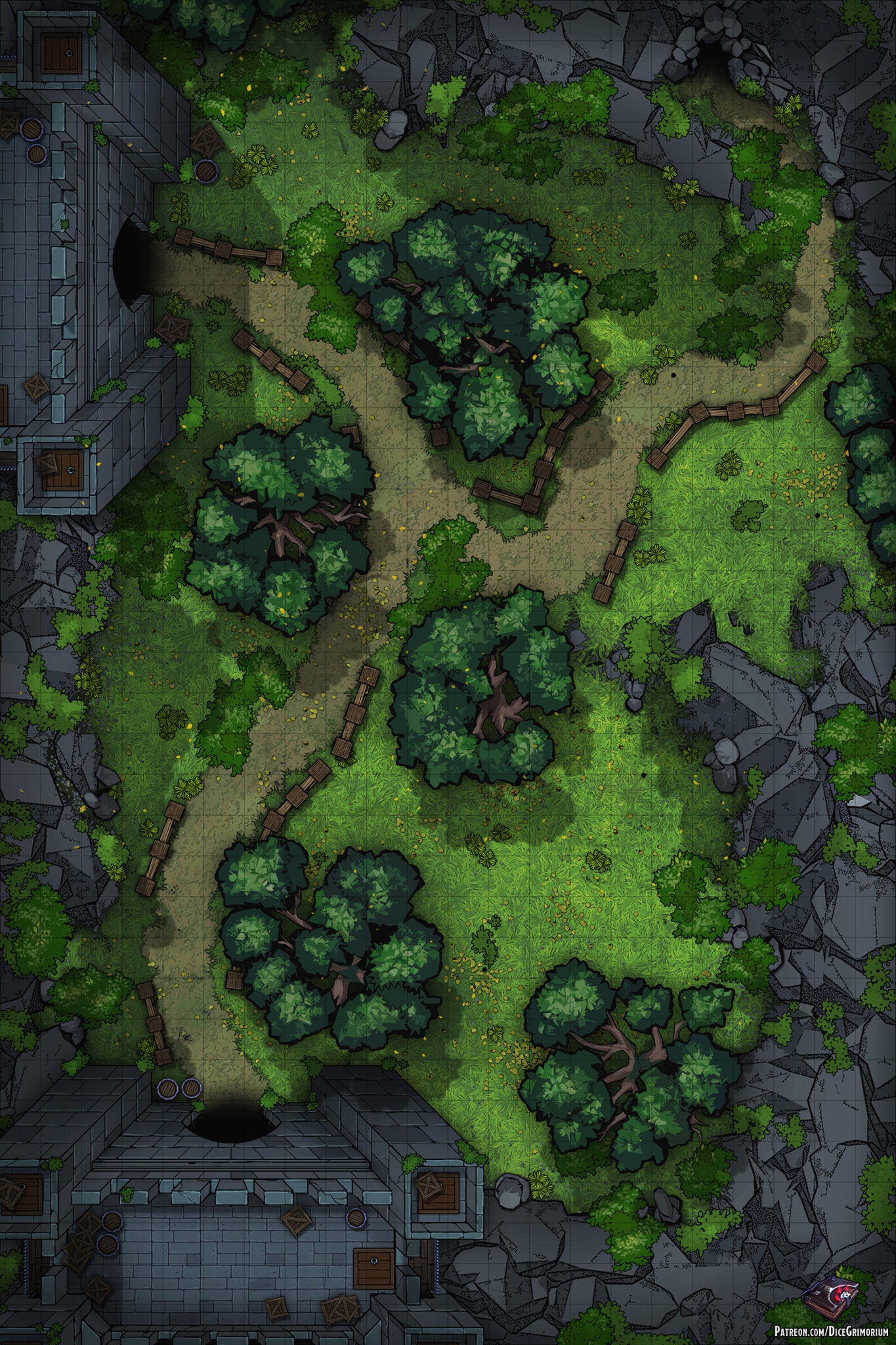 Forest Gates Vol. 2 - D&D Map for Roll20 And Tabletop - Dice Grimorium