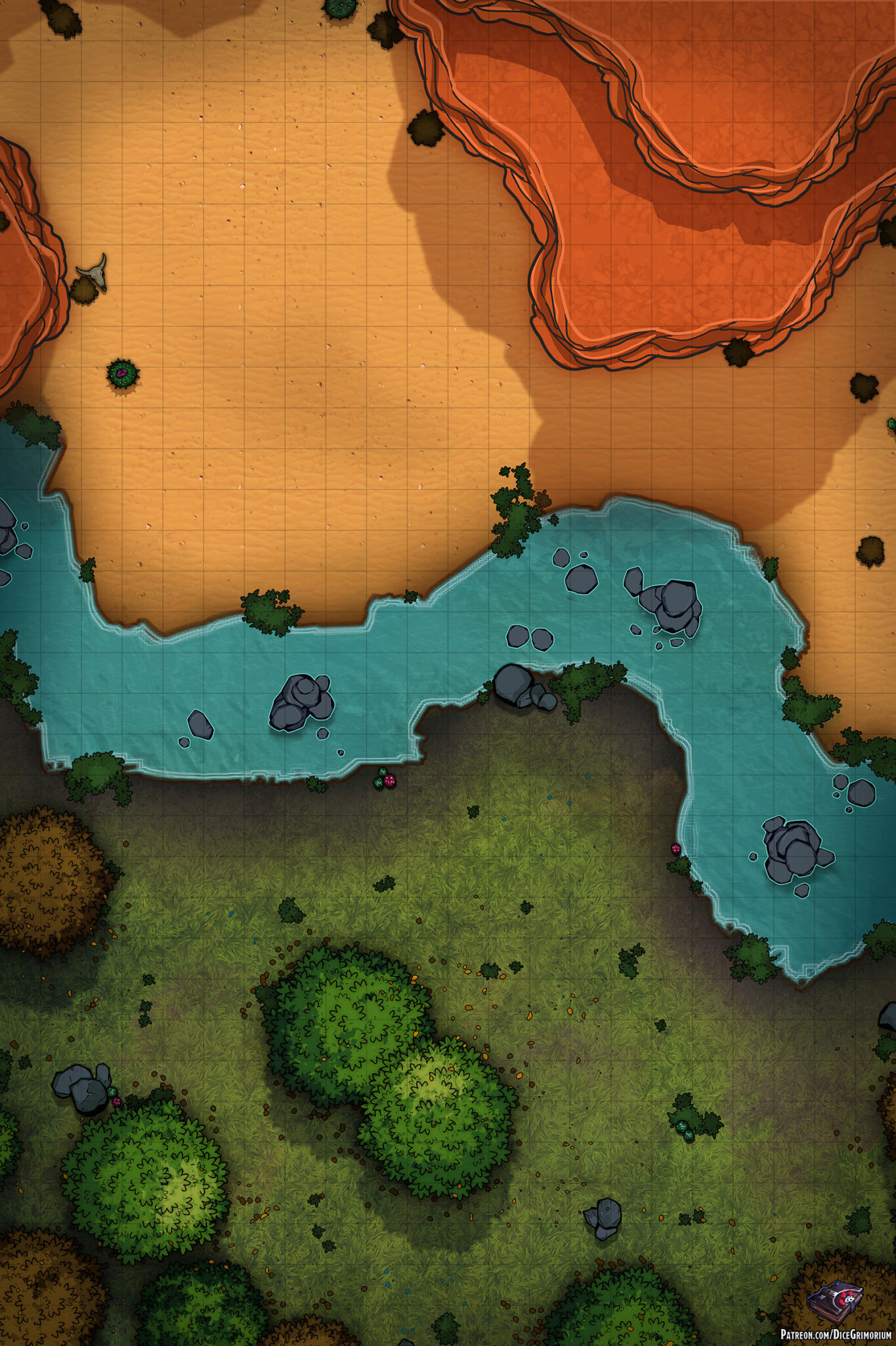 Desert's Edge - D&D Map for Roll20 And Tabletop - Dice Grimorium