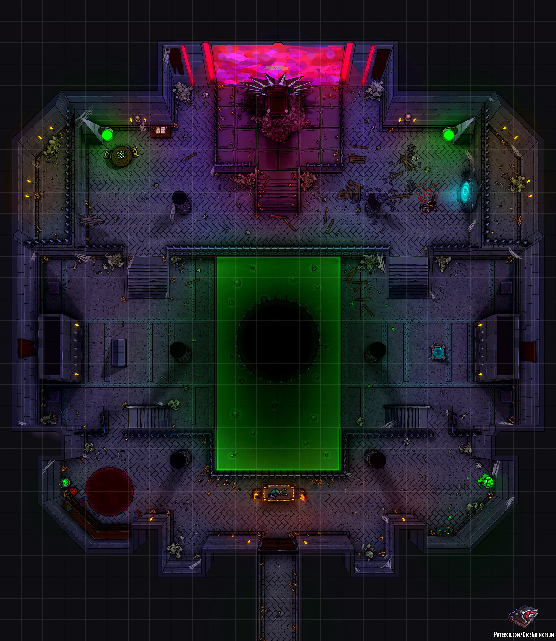 Lich's Lair - D&D Map for Roll20 And Tabletop - Dice Grimorium