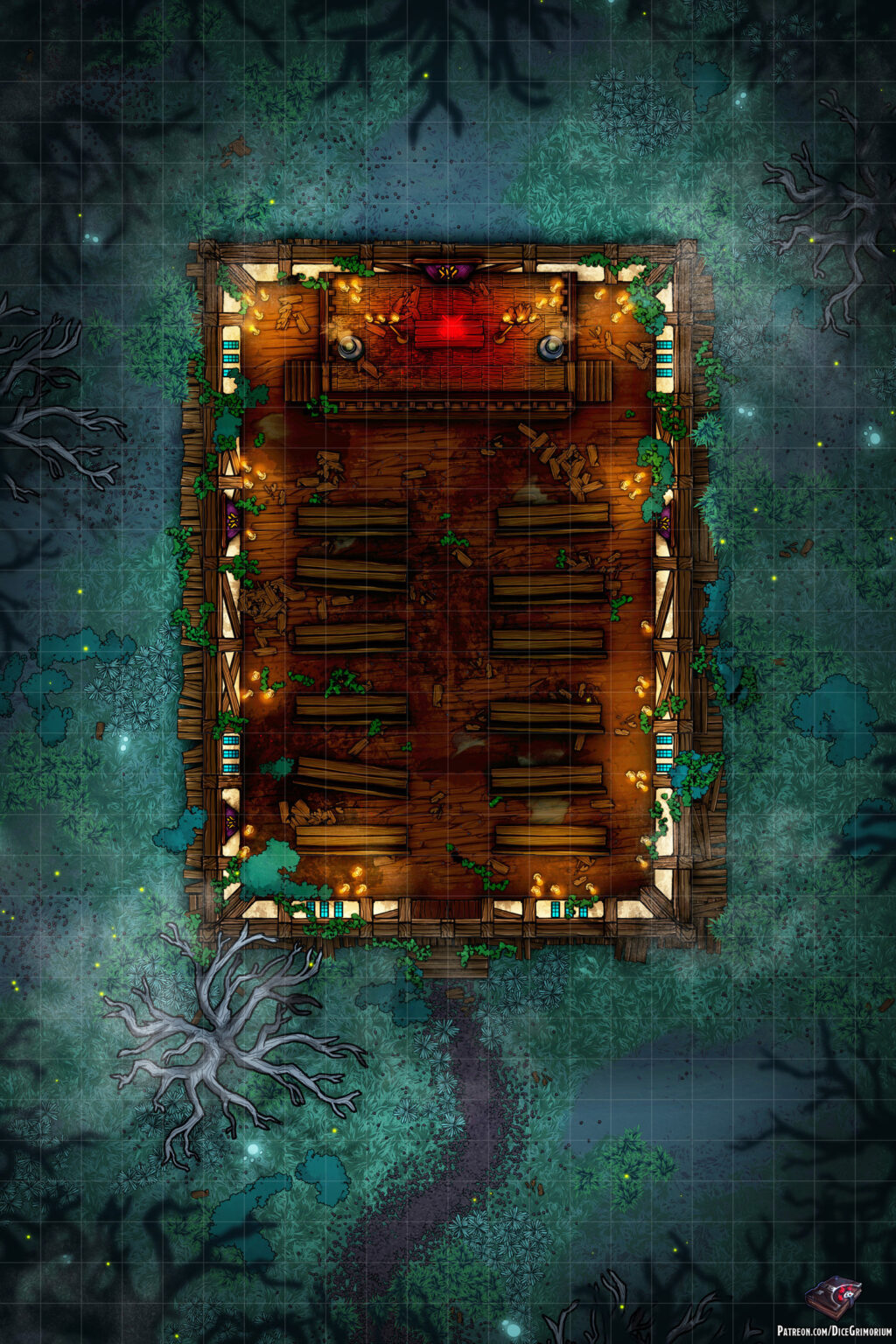 Old Swamp Temple - D&D Map for Roll20 And Tabletop - Dice Grimorium