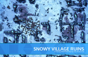 Snowy Village Ruins - D&D Map for Roll20 And Tabletop - Dice Grimorium