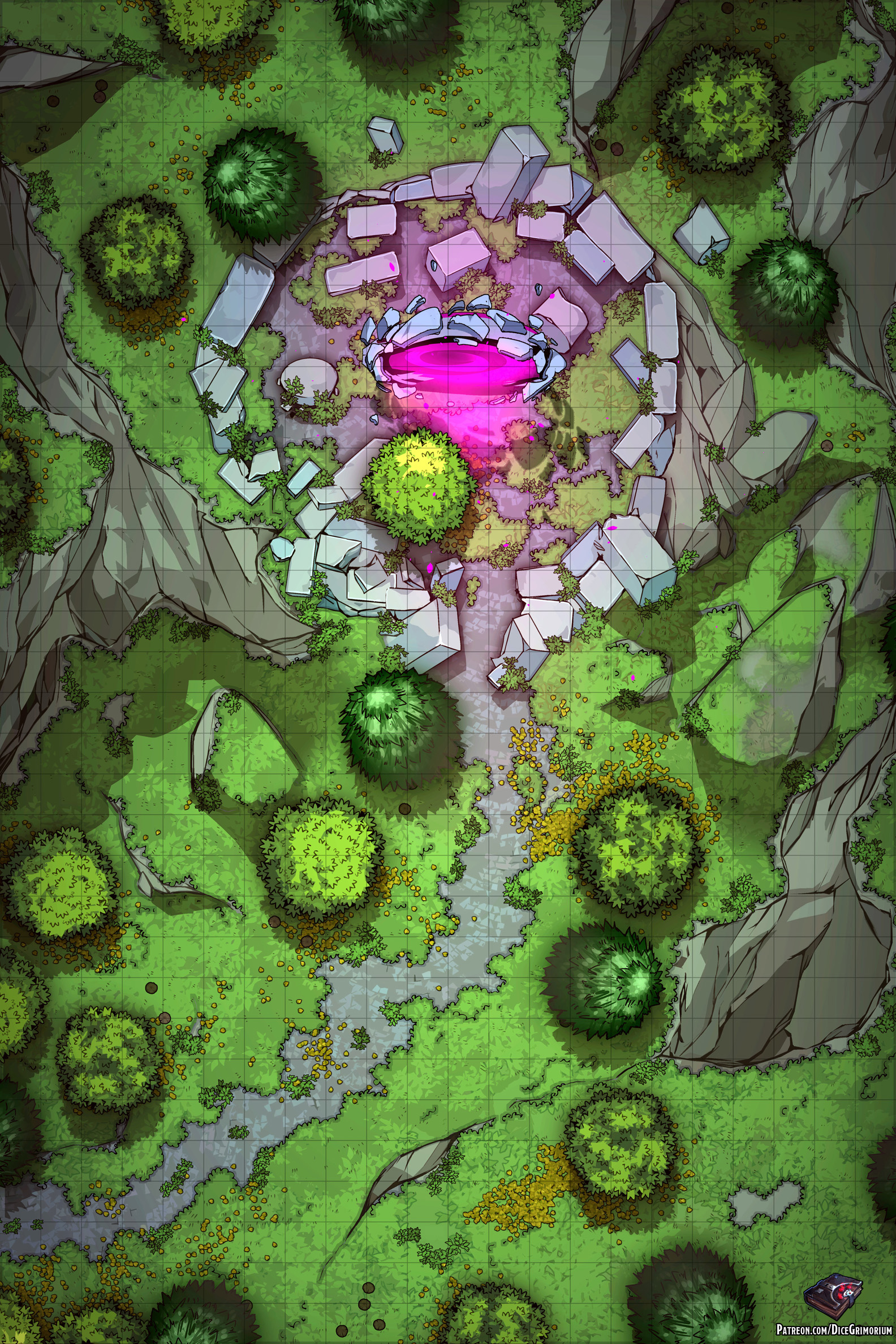Forest Portal - D&D Map for Roll20 And Tabletop - Dice Grimorium