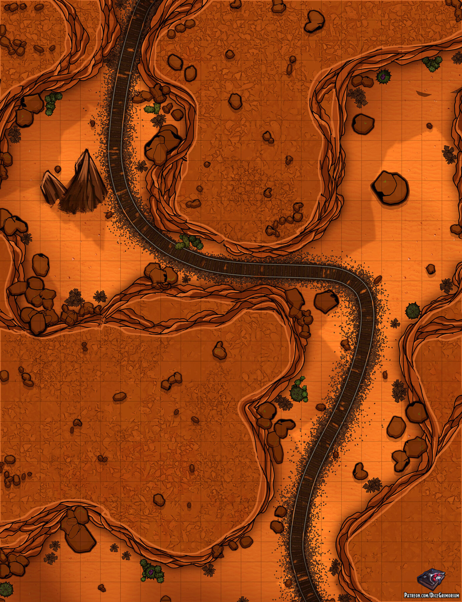Desert Path - D&D Map for Roll20 And Tabletop - Dice Grimorium
