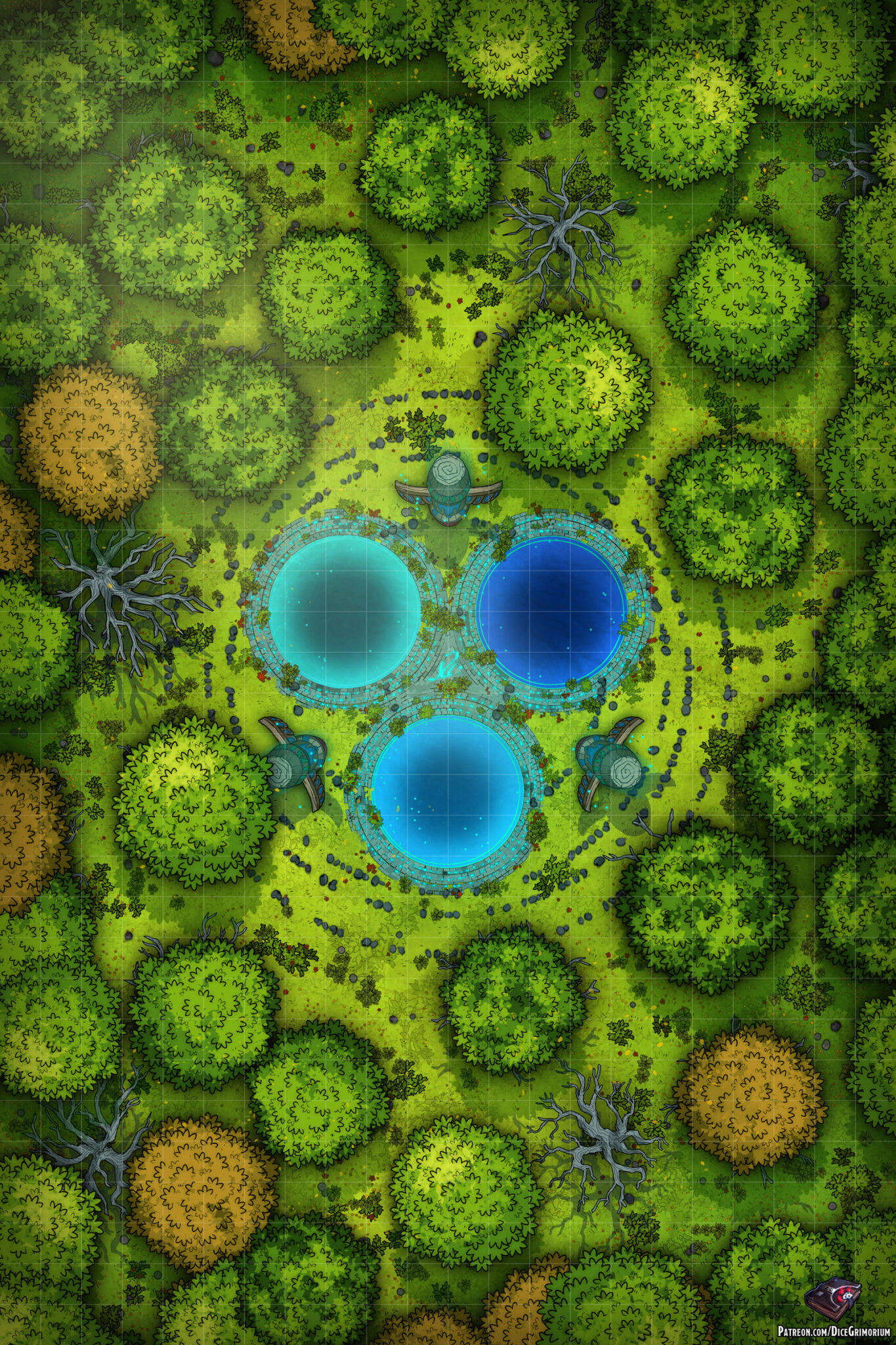 Druid Circle - D&D Map for Roll20 And Tabletop - Dice Grimorium