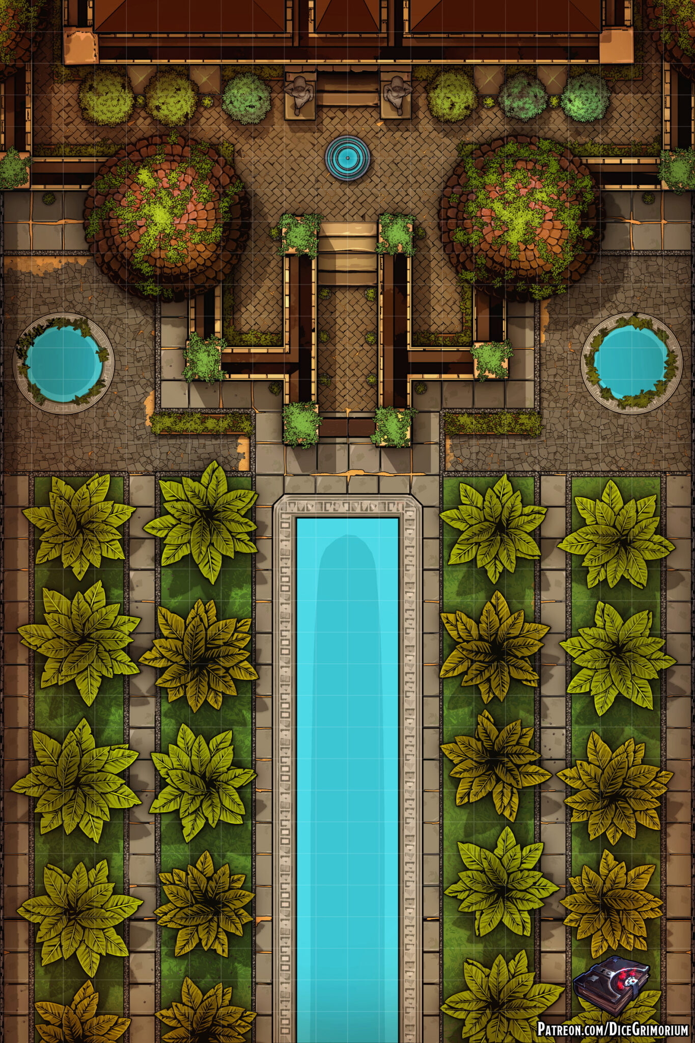 Desert Palace Entrance - D&D Map for Roll20 And Tabletop - Dice Grimorium