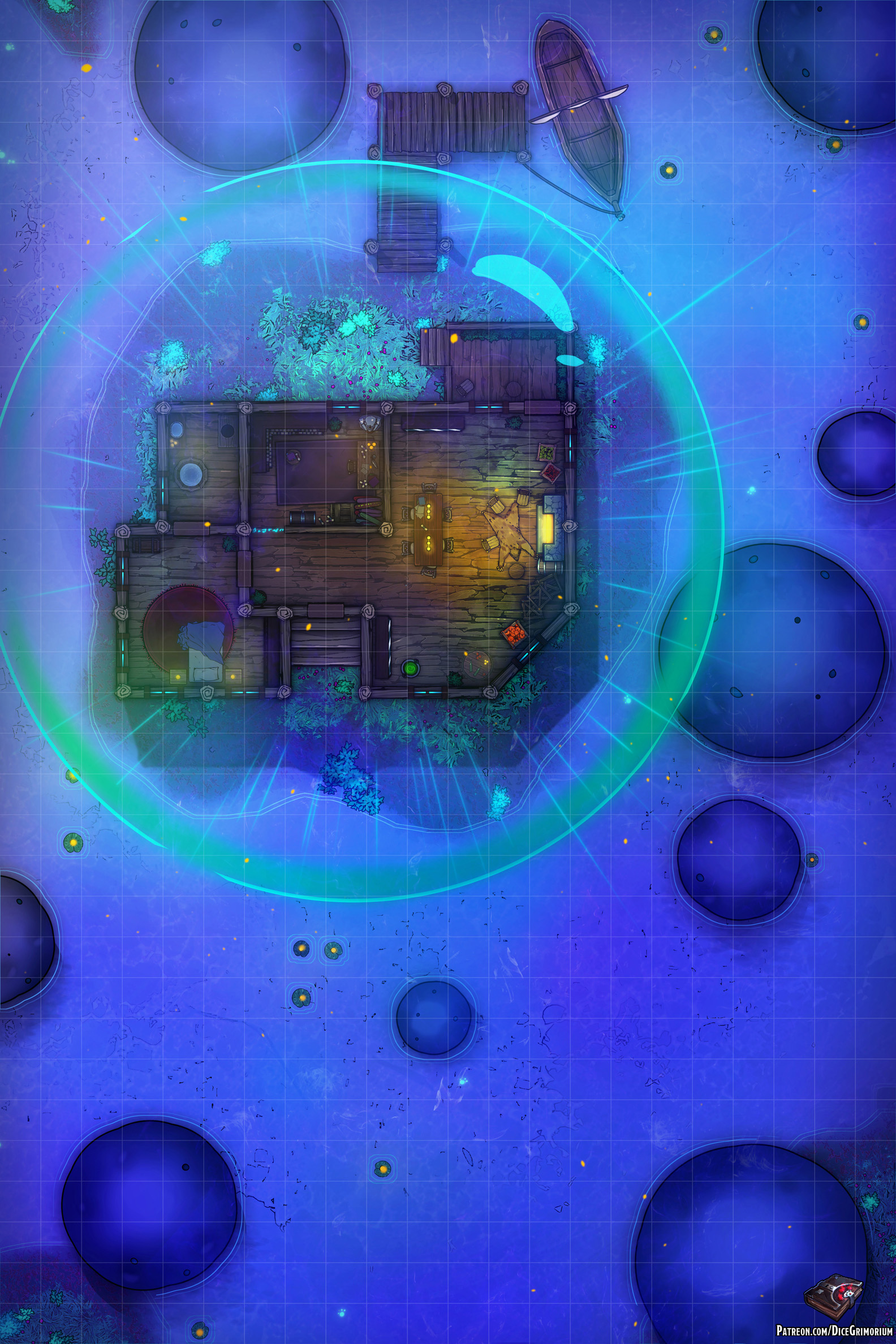 Hermit Wizard Cabin - D&D Map for Roll20 And Tabletop - Dice Grimorium