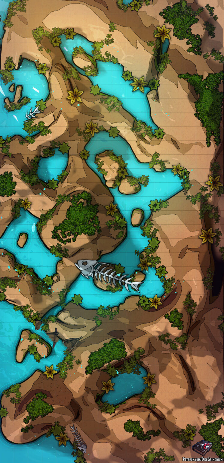 Ocean Water Banks - D&D Map for Roll20 And Tabletop - Dice Grimorium