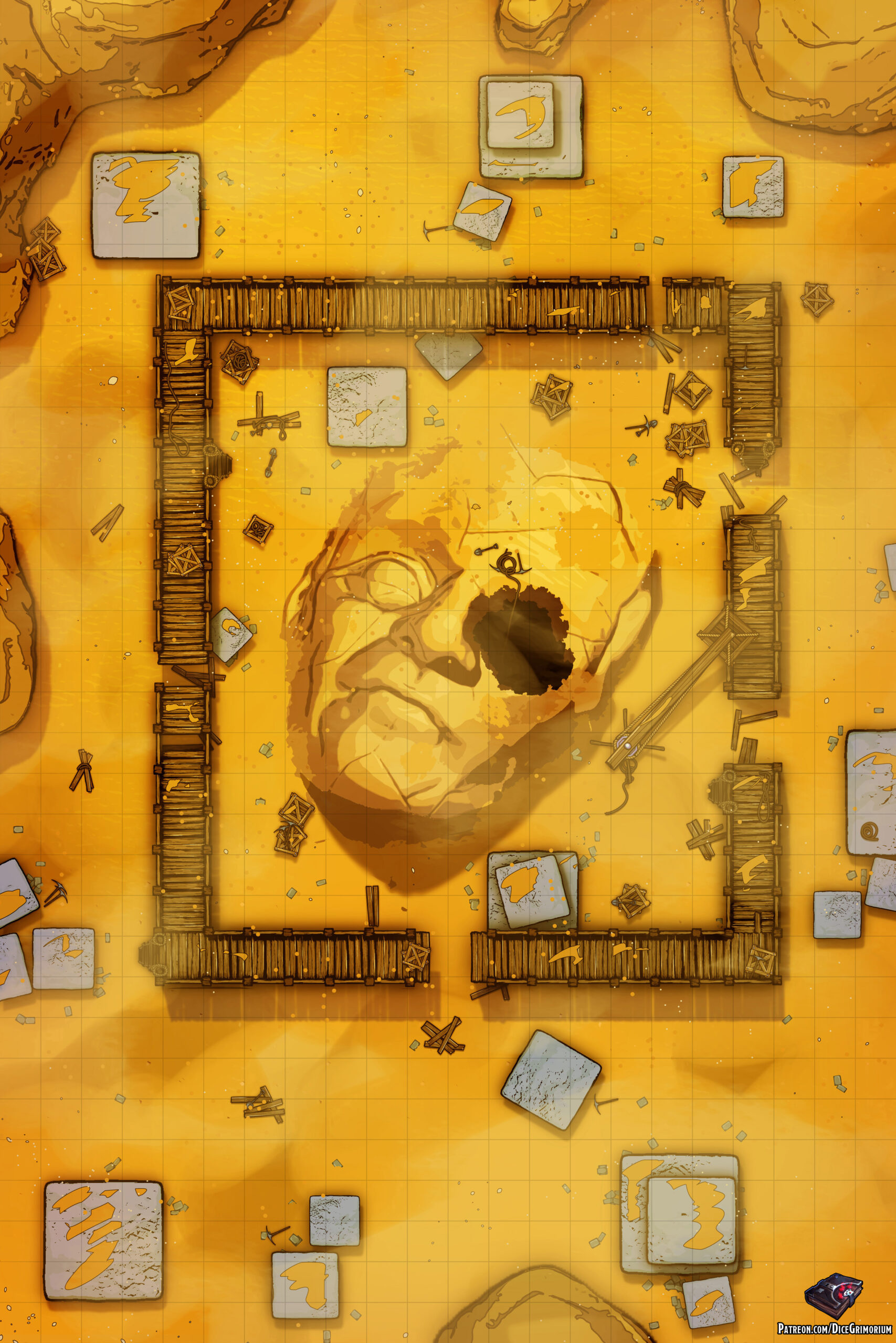 Desert Dig Site - D&D Map for Roll20 And Tabletop - Dice Grimorium