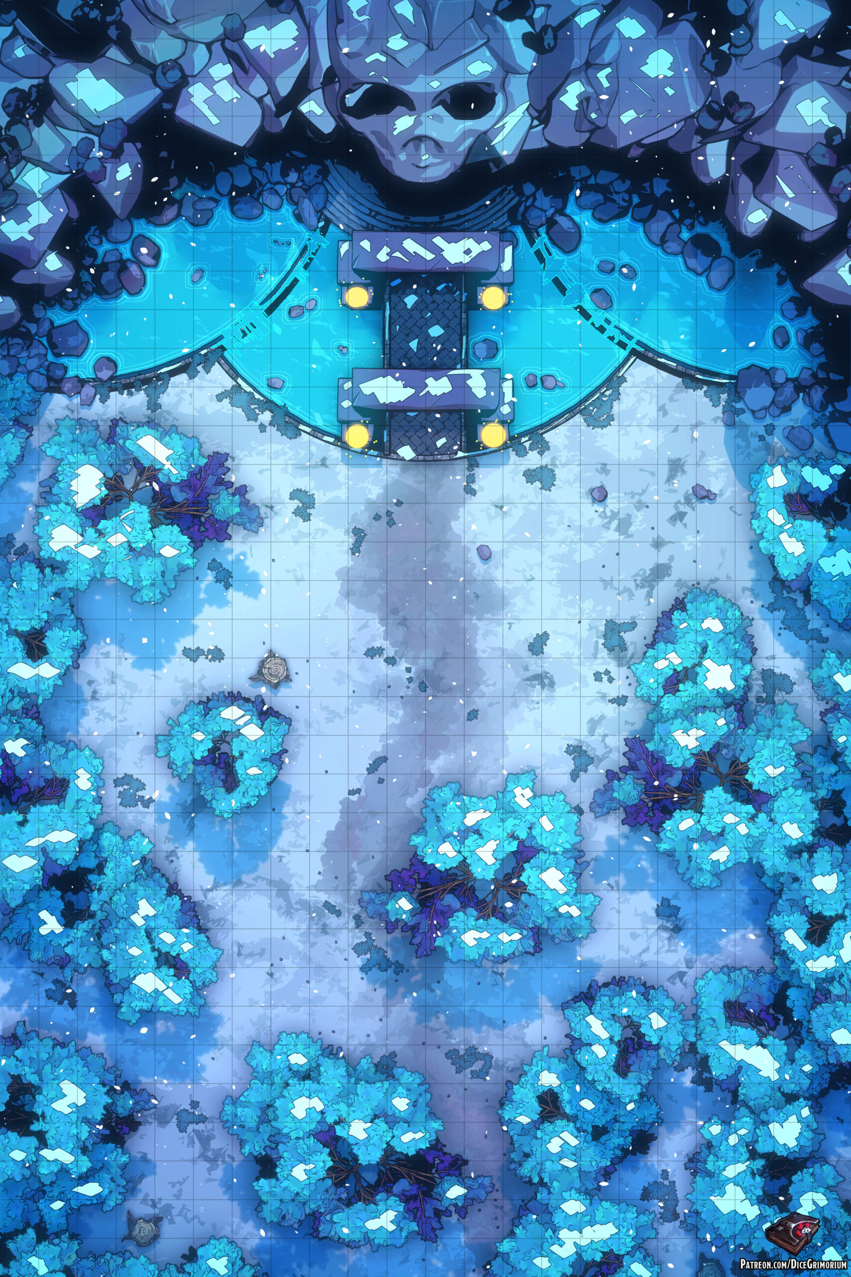 Snowy Skull Cave Entrance - D&D Map for Roll20 And Tabletop - Dice ...