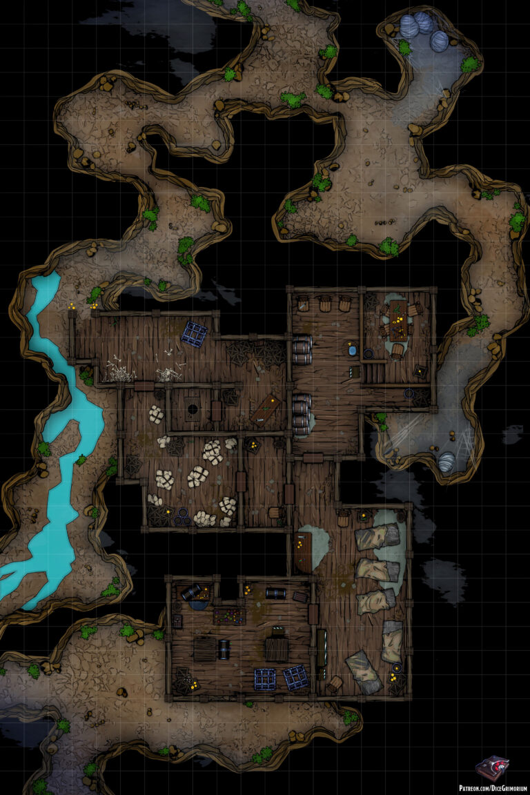 Bandit Den - D&D Map for Roll20 And Tabletop - Dice Grimorium