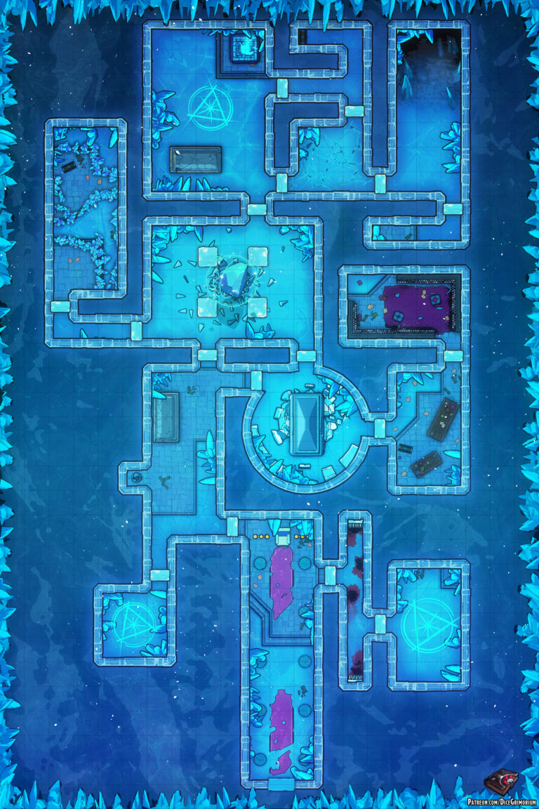 Ice Tomb - D&D Map for Roll20 And Tabletop - Dice Grimorium