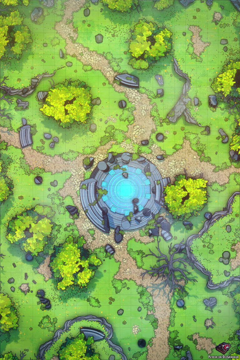 Forest Ruins Vol. 2 - D&D Map for Roll20 And Tabletop - Dice Grimorium