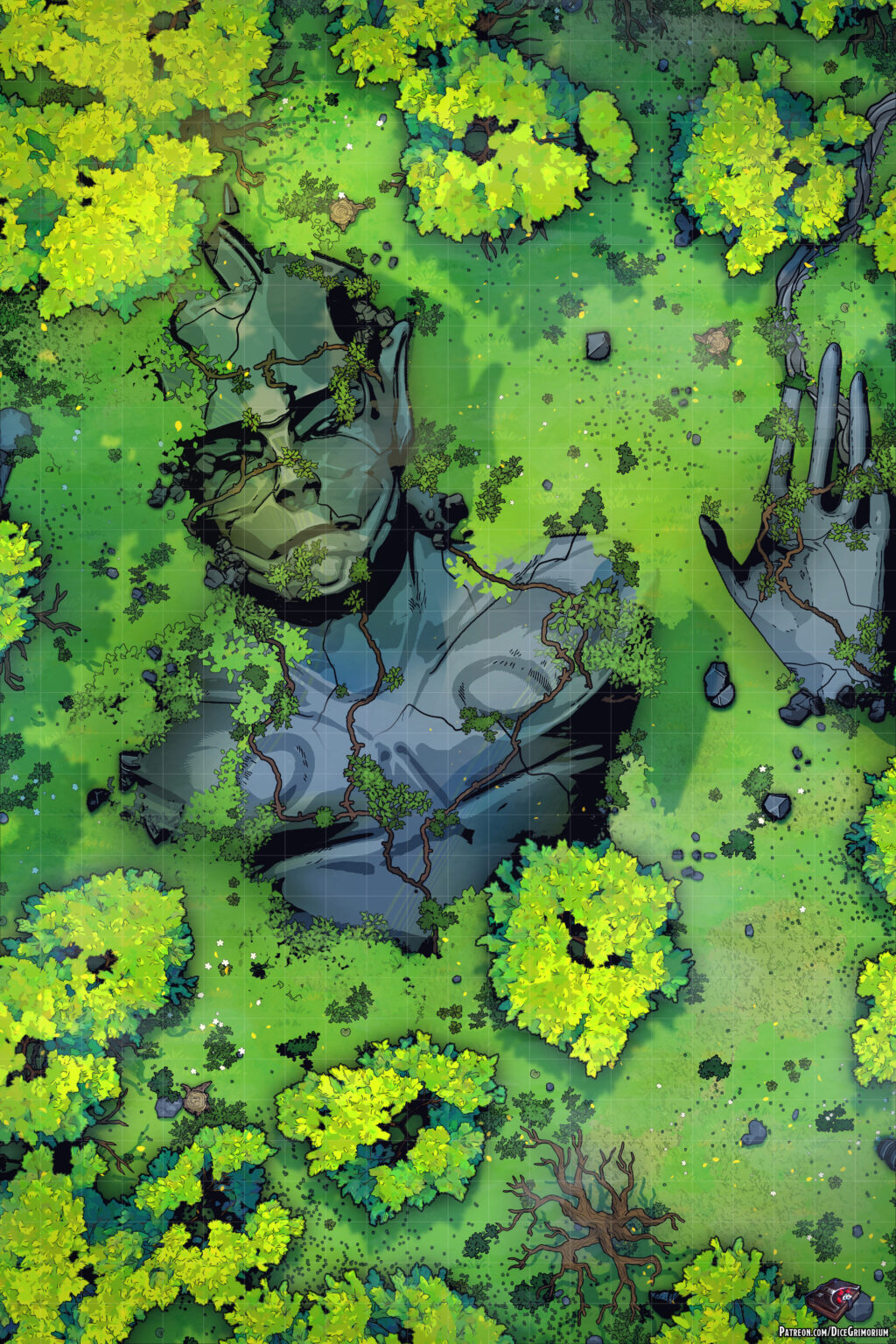 Forest Colossus - D&D Map for Roll20 And Tabletop - Dice Grimorium
