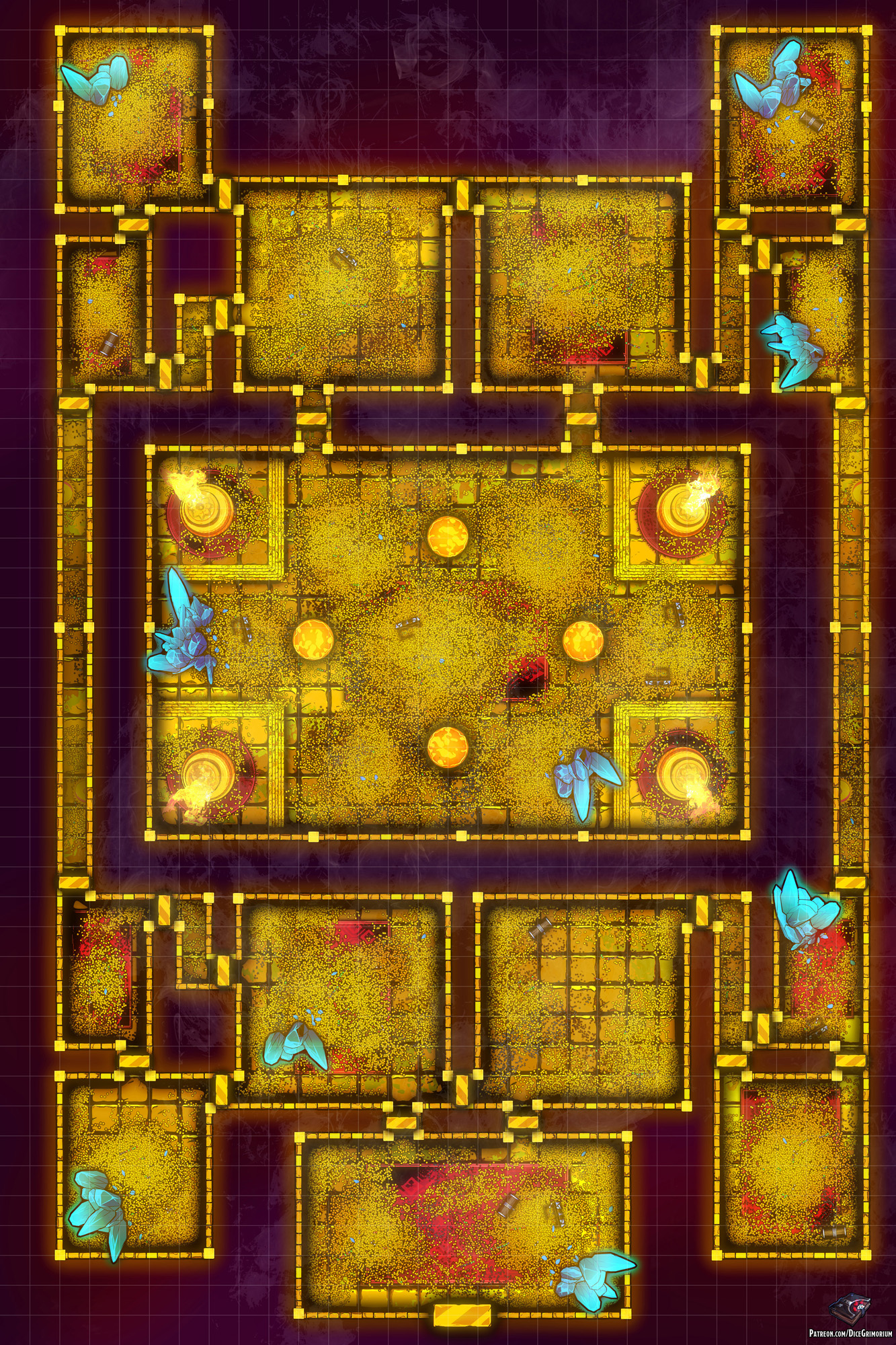 Dragon's Treasury - D&D Map for Roll20 And Tabletop - Dice Grimorium