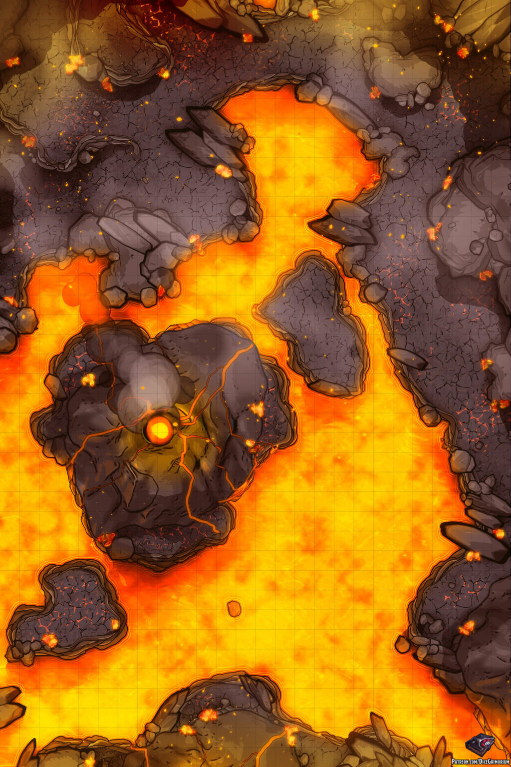 Volcanic Path Vol. 3 - D&D Map for Roll20 And Tabletop - Dice Grimorium