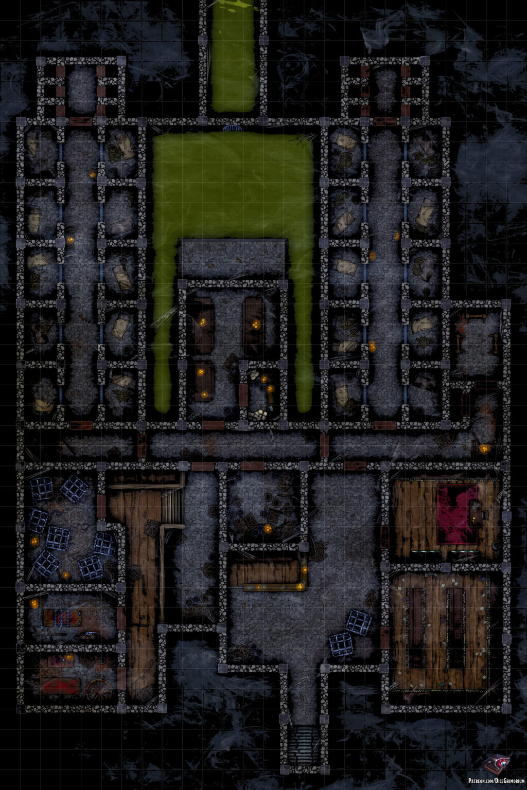 Old Prison - D&D Map for Roll20 And Tabletop - Dice Grimorium