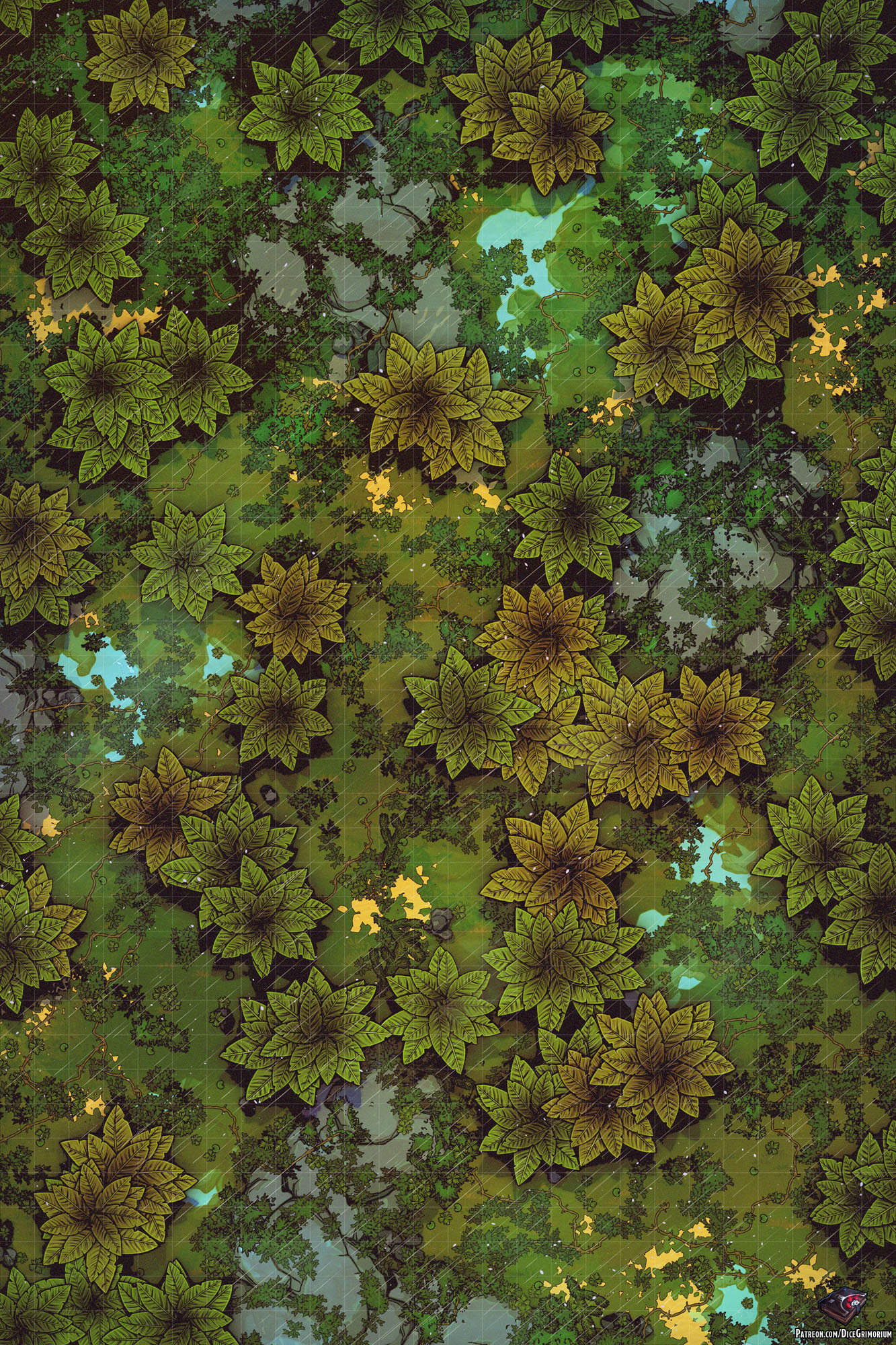 Jungle Wilderness - D&D Map for Roll20 And Tabletop - Dice Grimorium