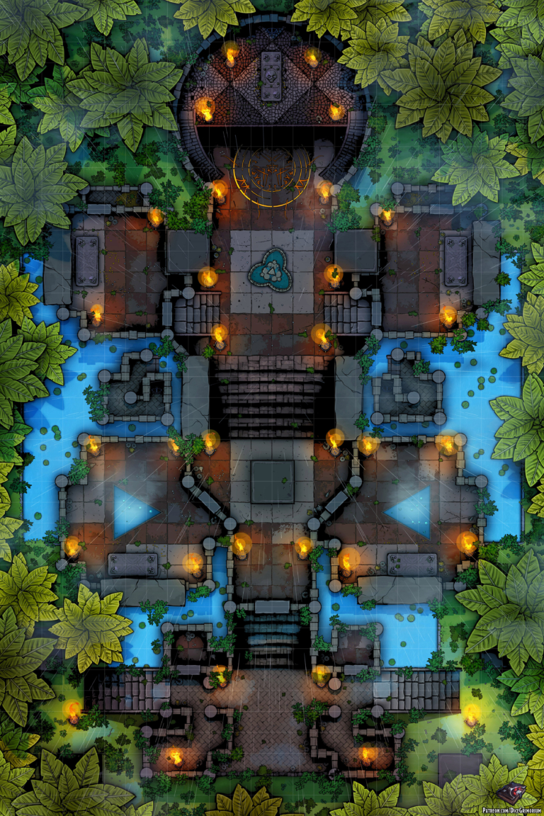 Jungle Temple - D&D Map for Roll20 And Tabletop - Dice Grimorium