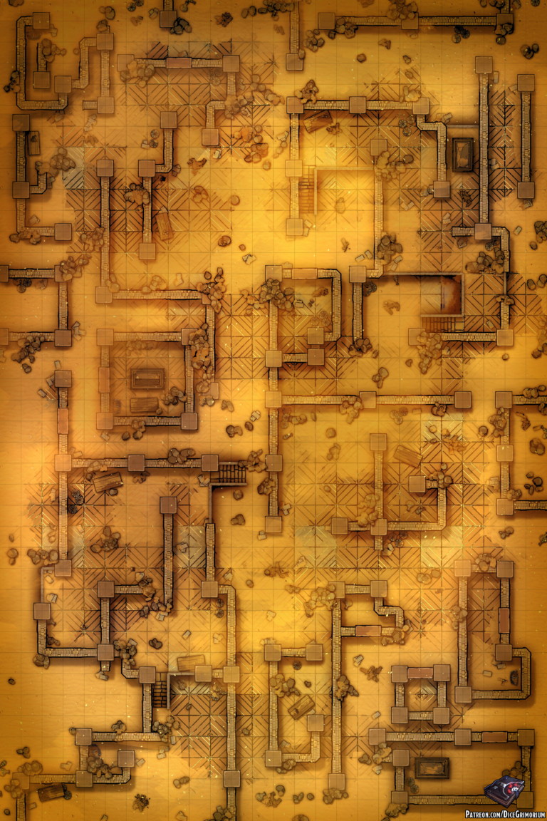 Desert Ruins - D&D Map for Roll20 And Tabletop - Dice Grimorium