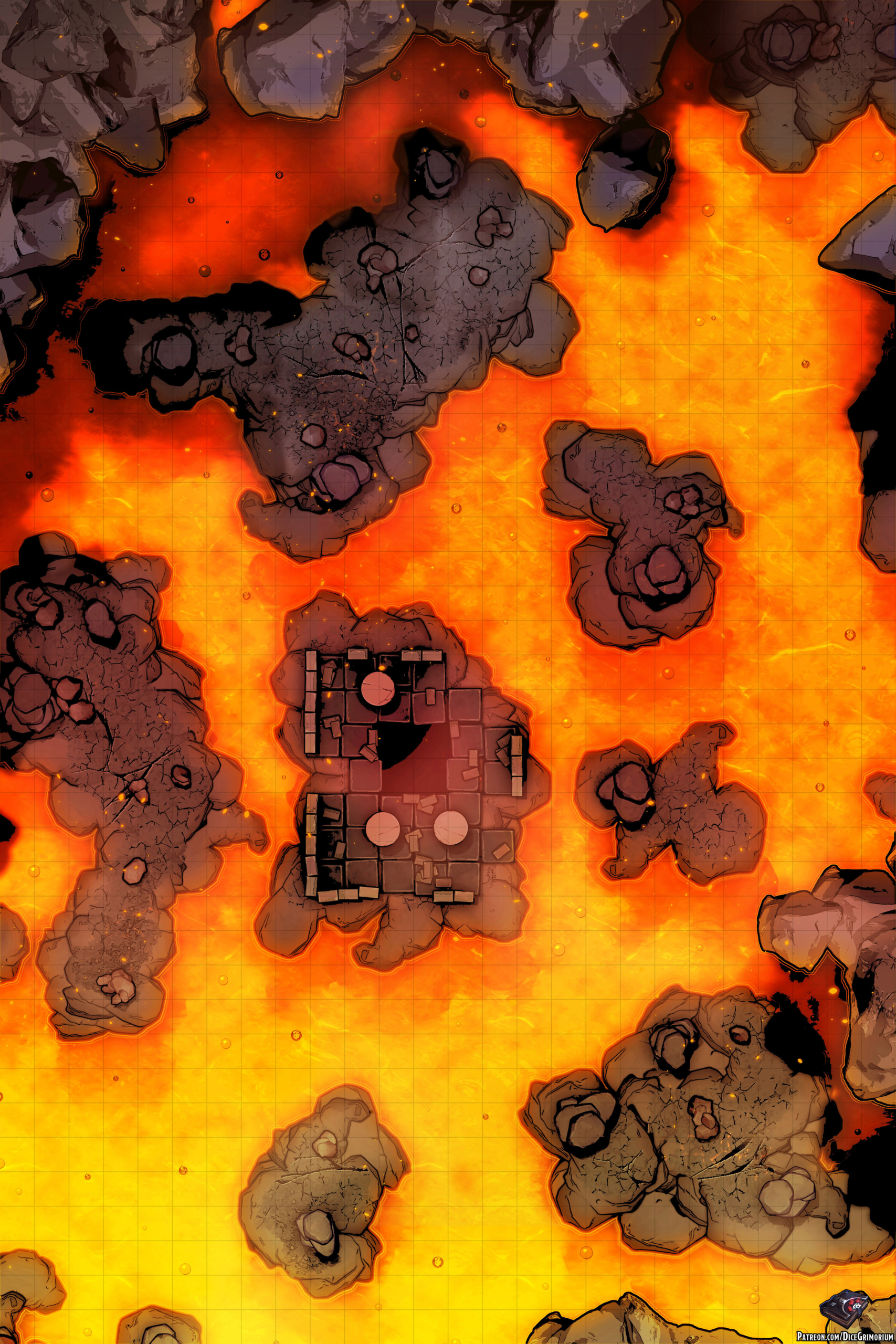 Volcanic Path Vol.5 - D&D Map for Roll20 And Tabletop - Dice Grimorium
